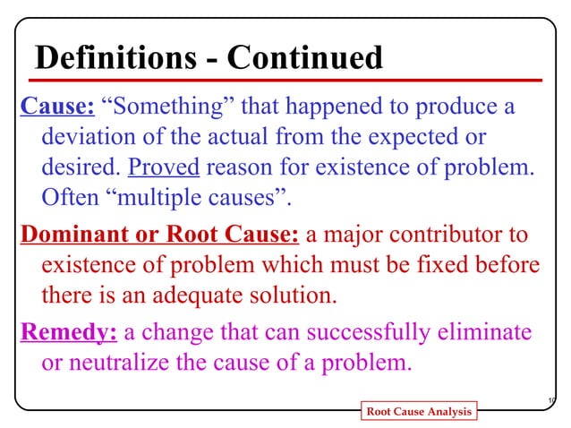 Root Cause Analysis Presentation | PPS