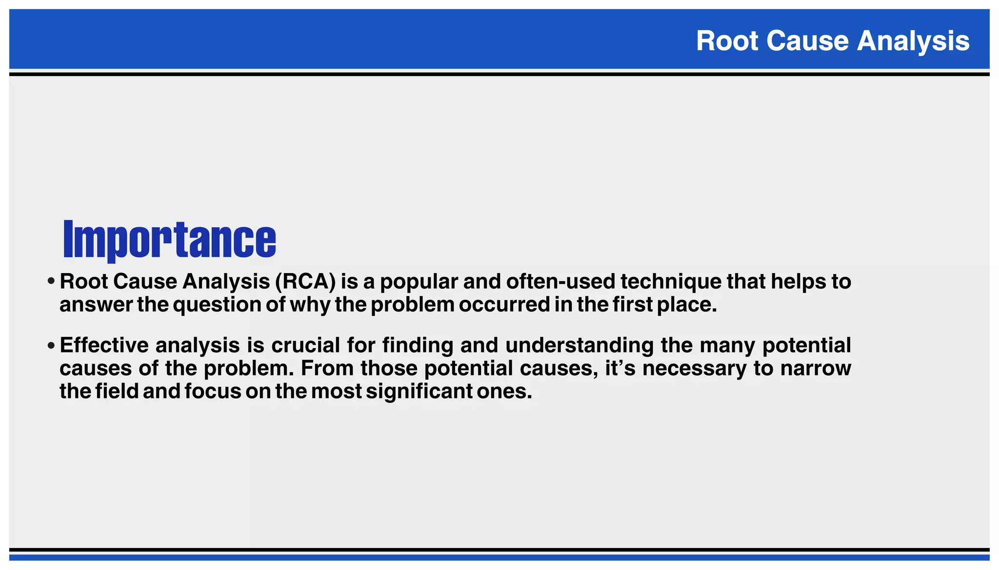 ROOT CAUSE ANALYSIS PRESENTATION | PDF