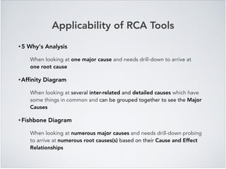 Root Cause Analysis (RCA) Tools | PDF