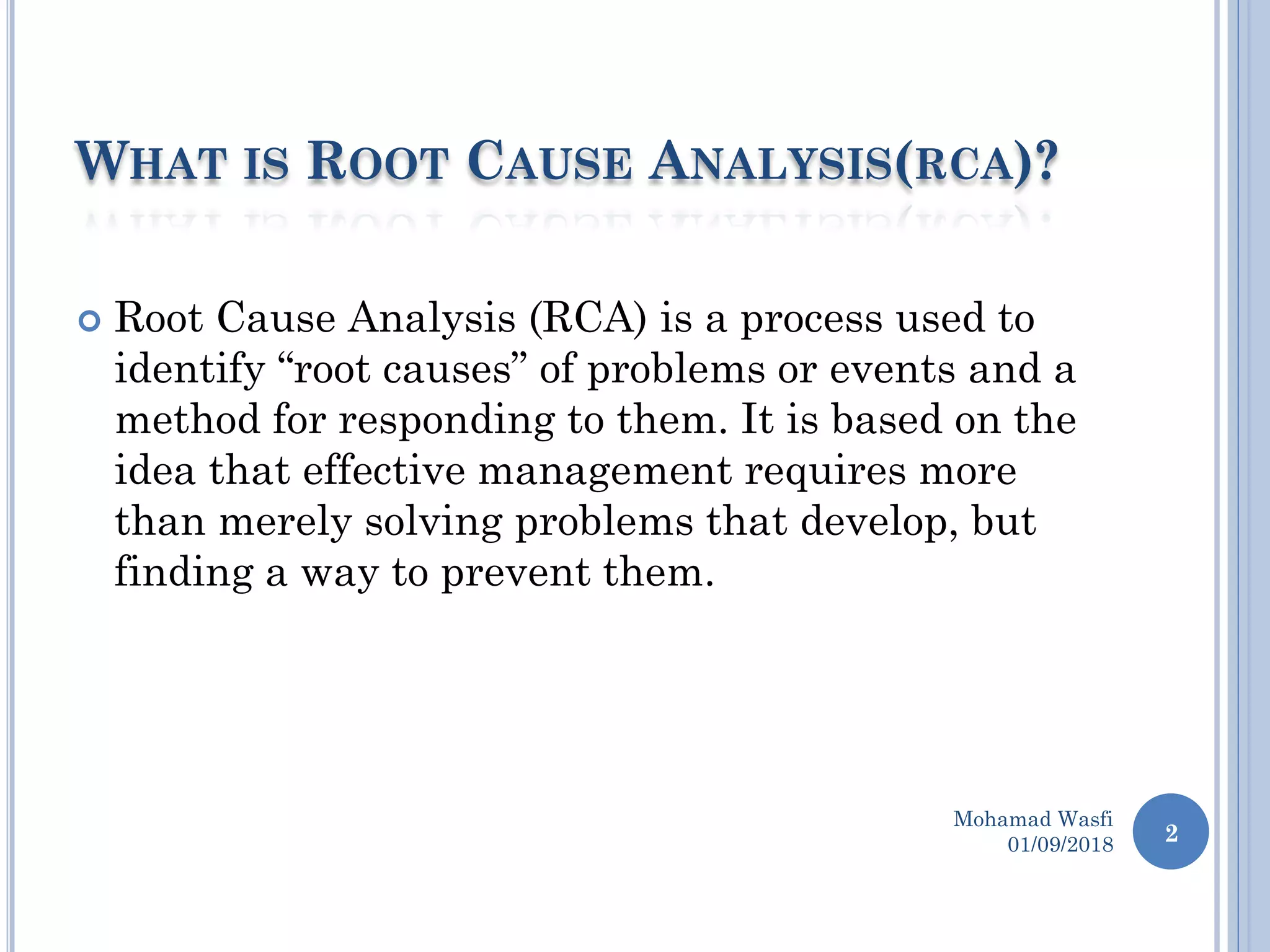 Root cause analysis (rca) | PDF