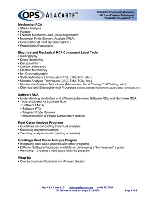 Root Cause Analysis (RCA) Seminar Outline | PDF