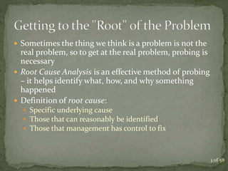 Root cause analysis training | PPTX