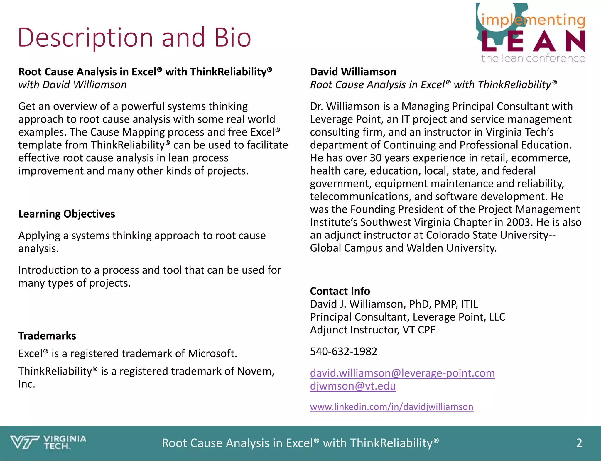Root Cause Analysis with ThinkReliability® | PDF