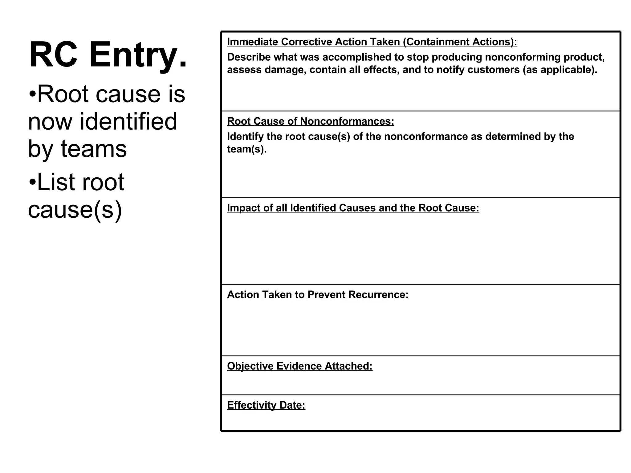 Root Cause Corrective Action | PPT