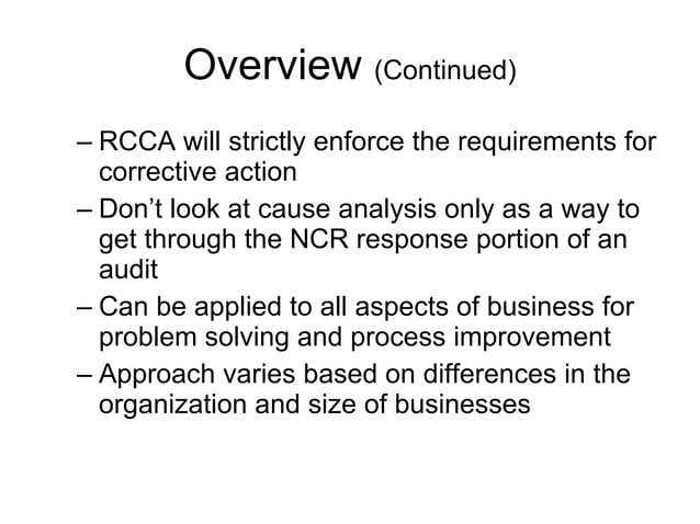 Root Cause Corrective Action | PPT | Business | Business and Finance