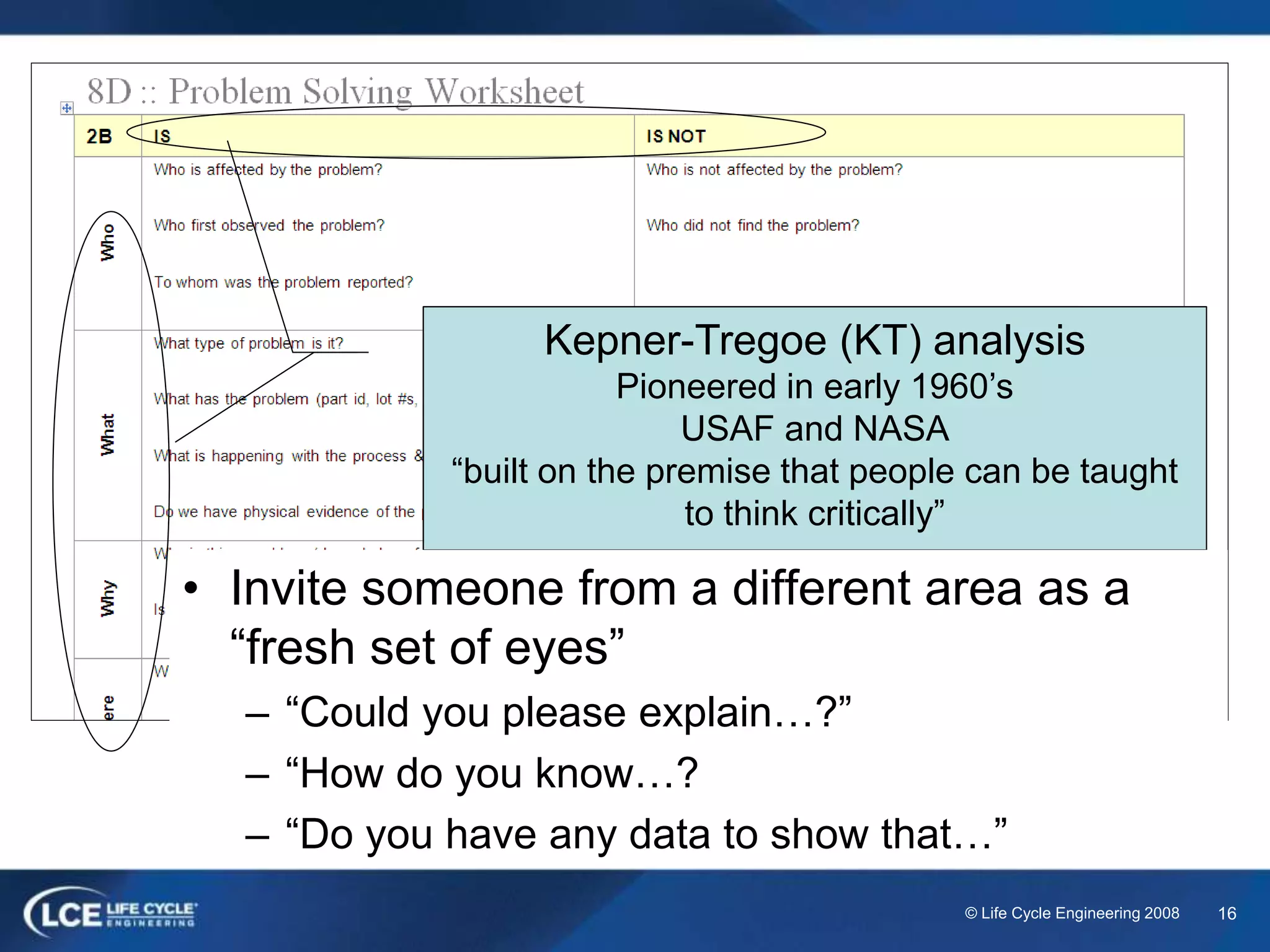 Root Cause Failure Analysis by Eugene Cottle-Lifecycle Engineering | PPTX