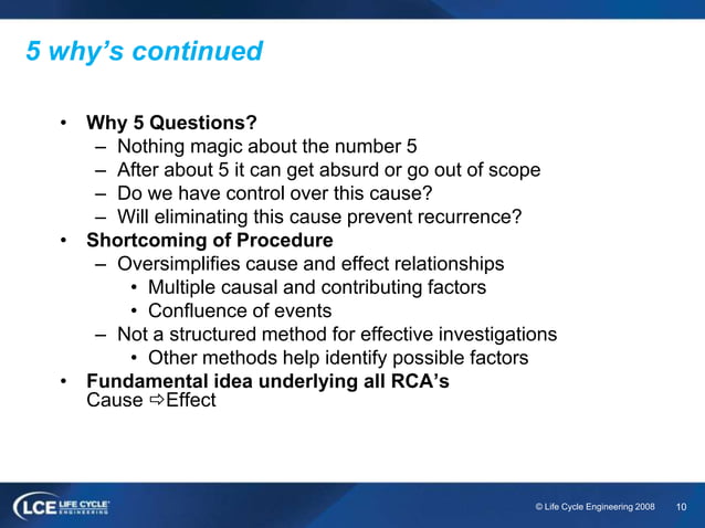 Root Cause Failure Analysis by Eugene Cottle-Lifecycle Engineering ...