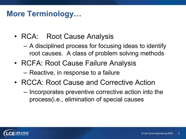Root Cause Failure Analysis by Eugene Cottle-Lifecycle Engineering ...