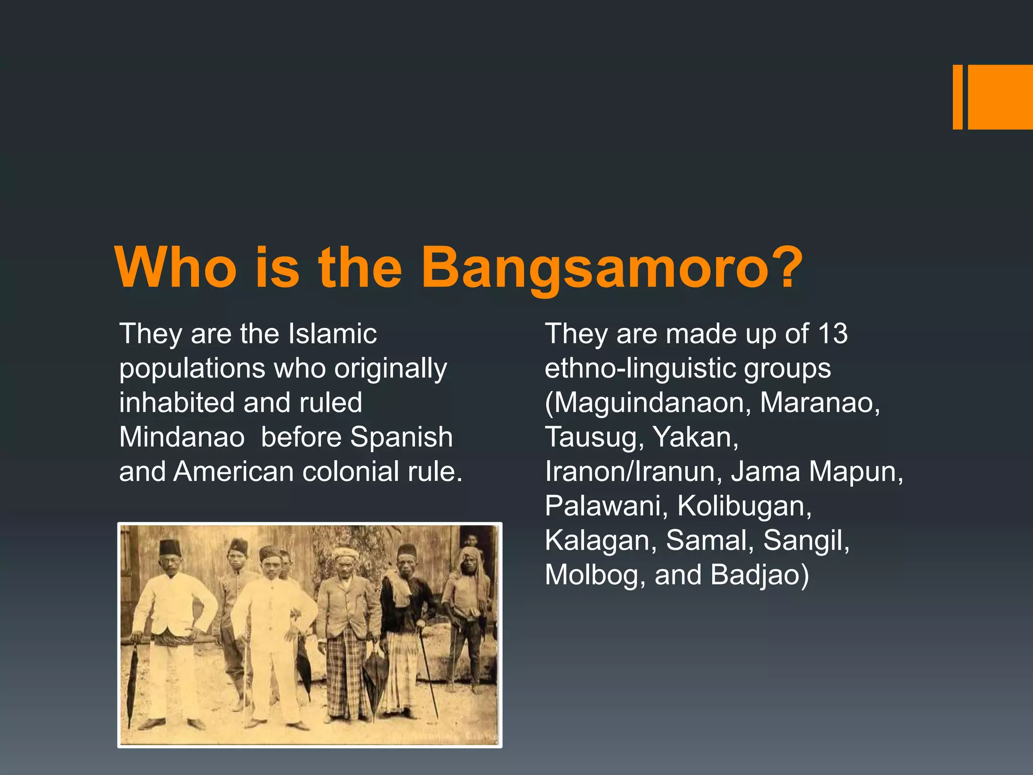 Historic Injustice: Root cause of armed conflict in the Bangsamoro | PPTX