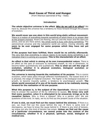 Root Cause of Hunger and Thirst | PDF