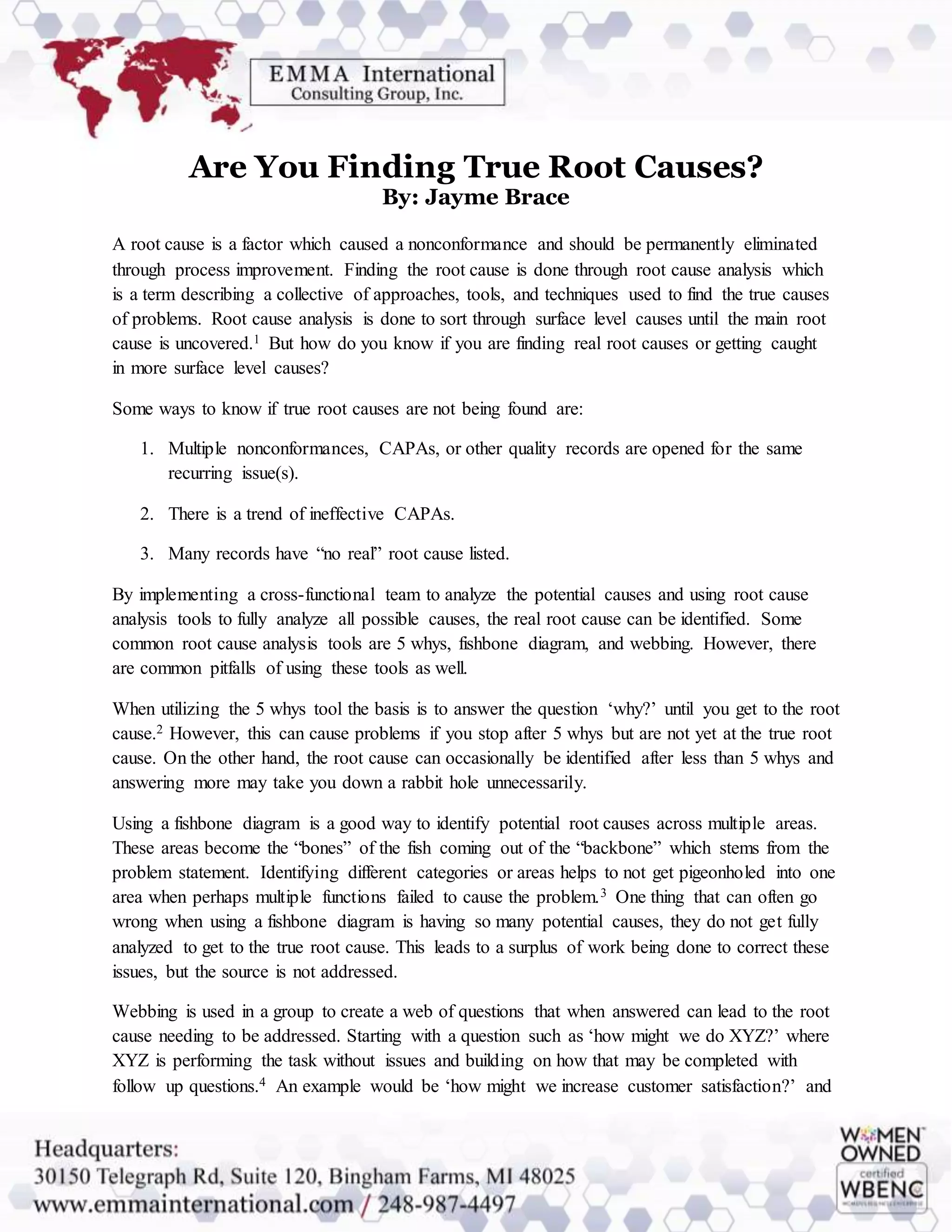 Are You Finding True Root Causes? | DOCX