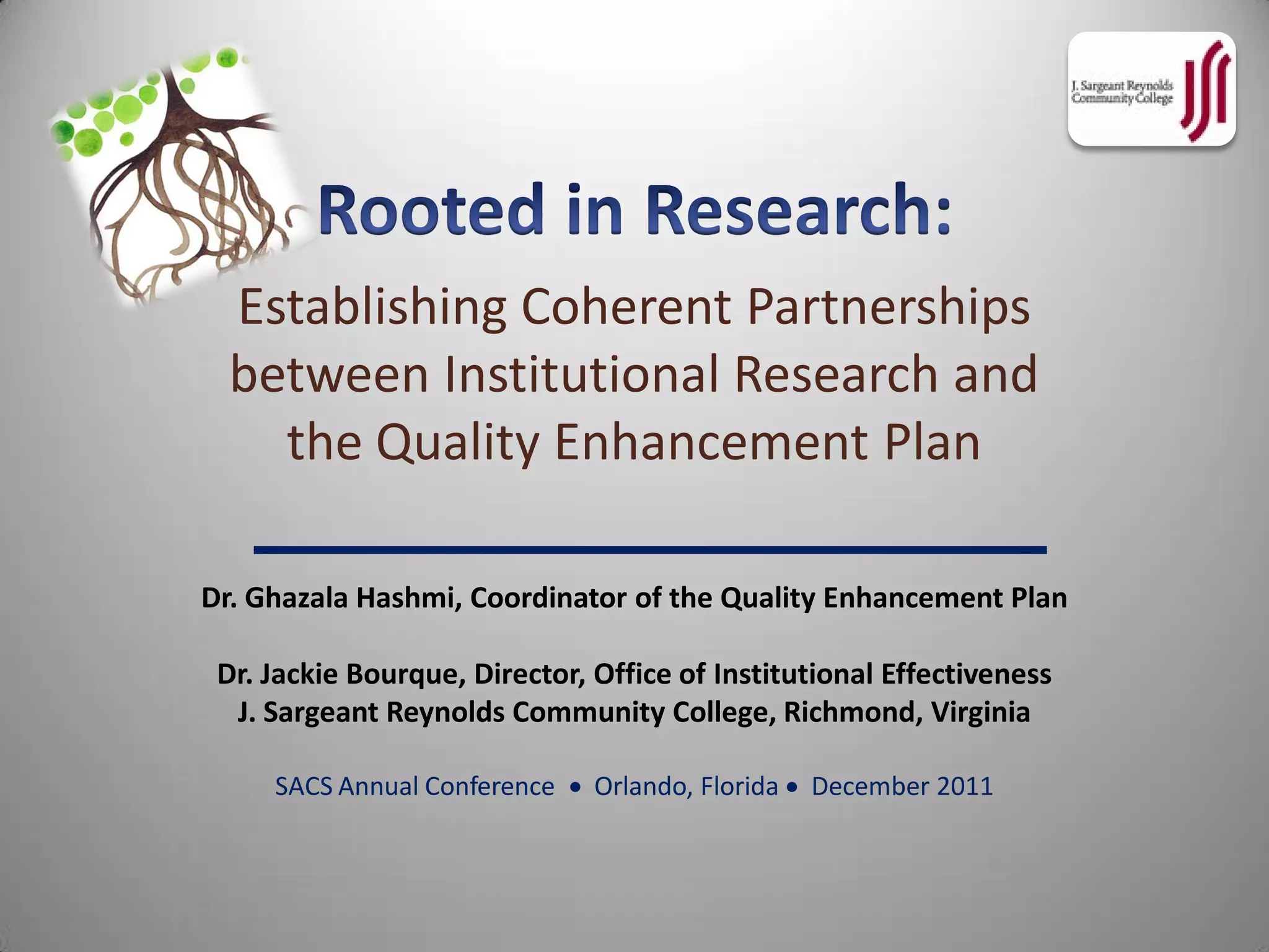 Rooted in Research: Establishing Coherent Partnerships between ...