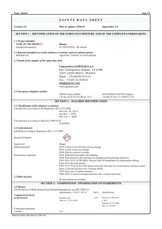 Rooter msds | PDF