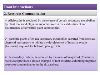 Root Exudates :Functions in plant-microbe interaction | PPTX