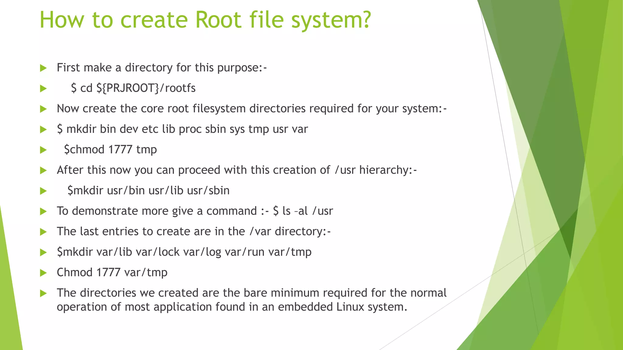 Root file system for embedded systems | PDF