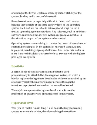 Research Paper on Rootkit. | PDF
