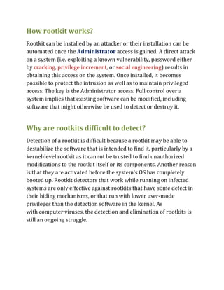 Research Paper on Rootkit. | PDF