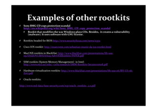 Rootkit&honeypot aalonso-dcu-dec09 | PPT