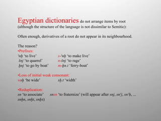 A Lexicon of Egyptian Lexical Roots (Project) | PDF
