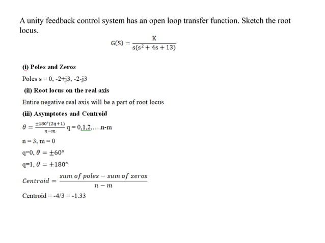 Root locus, procedure, problem solved in root locus | PPT Root locus, procedure, problem solved in root locus | PPT
