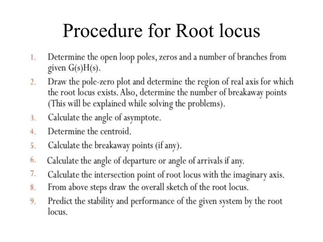 Root locus, procedure, problem solved in root locus | PPT