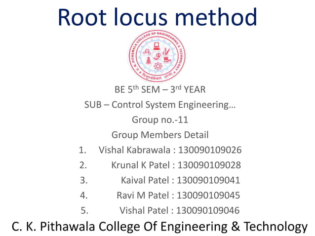 Root Locus Method Ppt