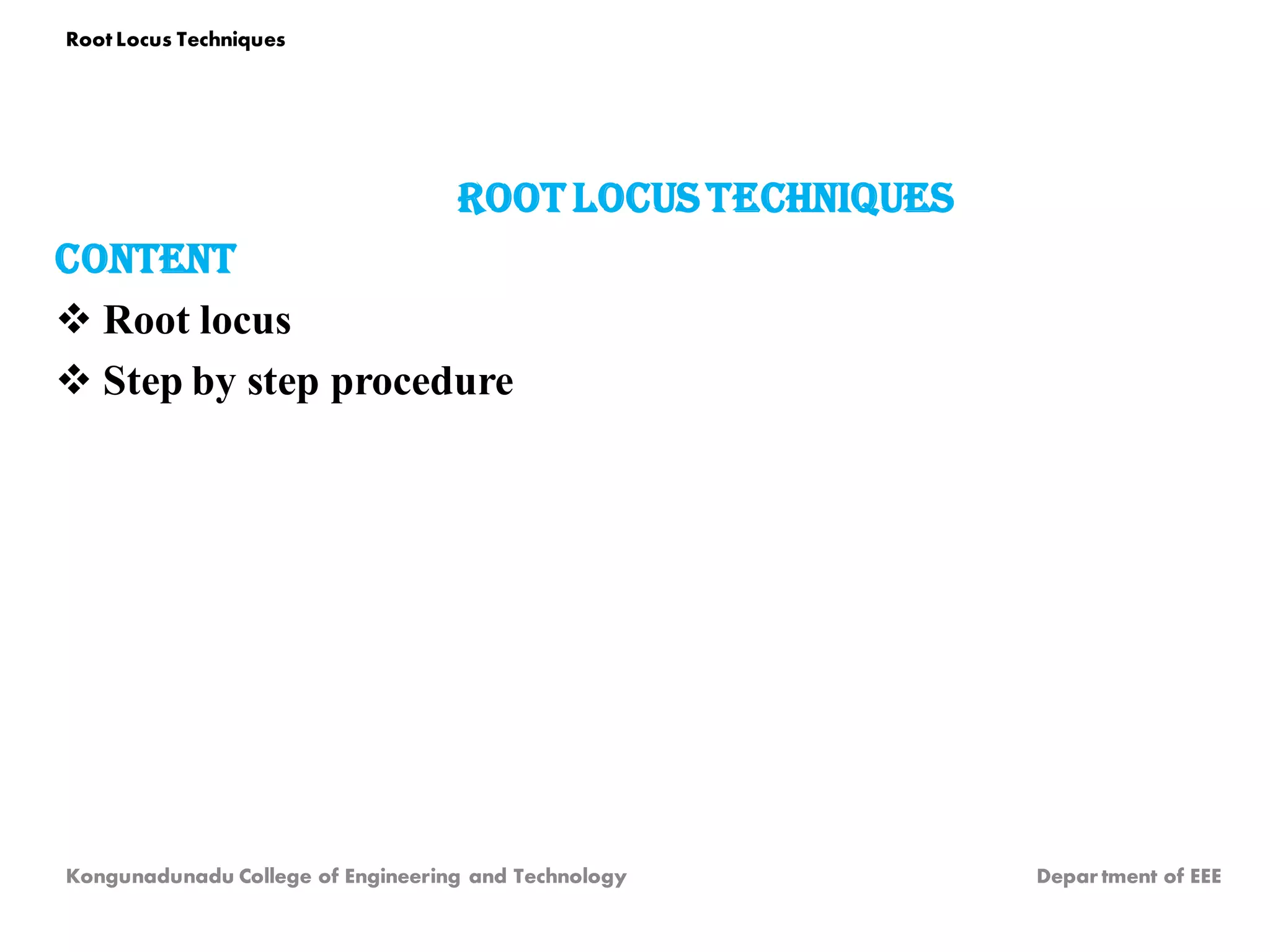 Root locus techniques | PDF