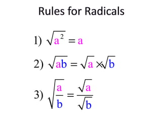 Roots and radical expressions | PPT