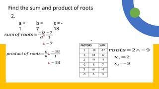 Solving the roots of Quadratic Equation.pptx