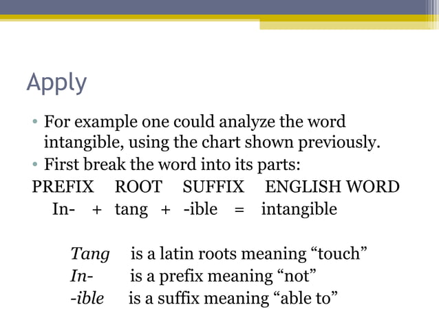 Roots and affixes | PPT