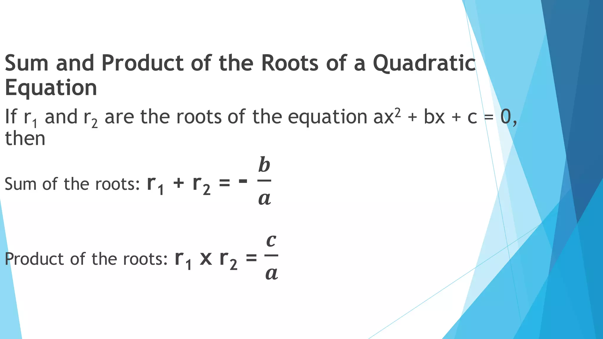 Roots and Coefficient of a Quadratic Equation.pdf