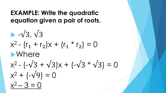 Roots And Coefficient Of A Quadratic Equation Pdf