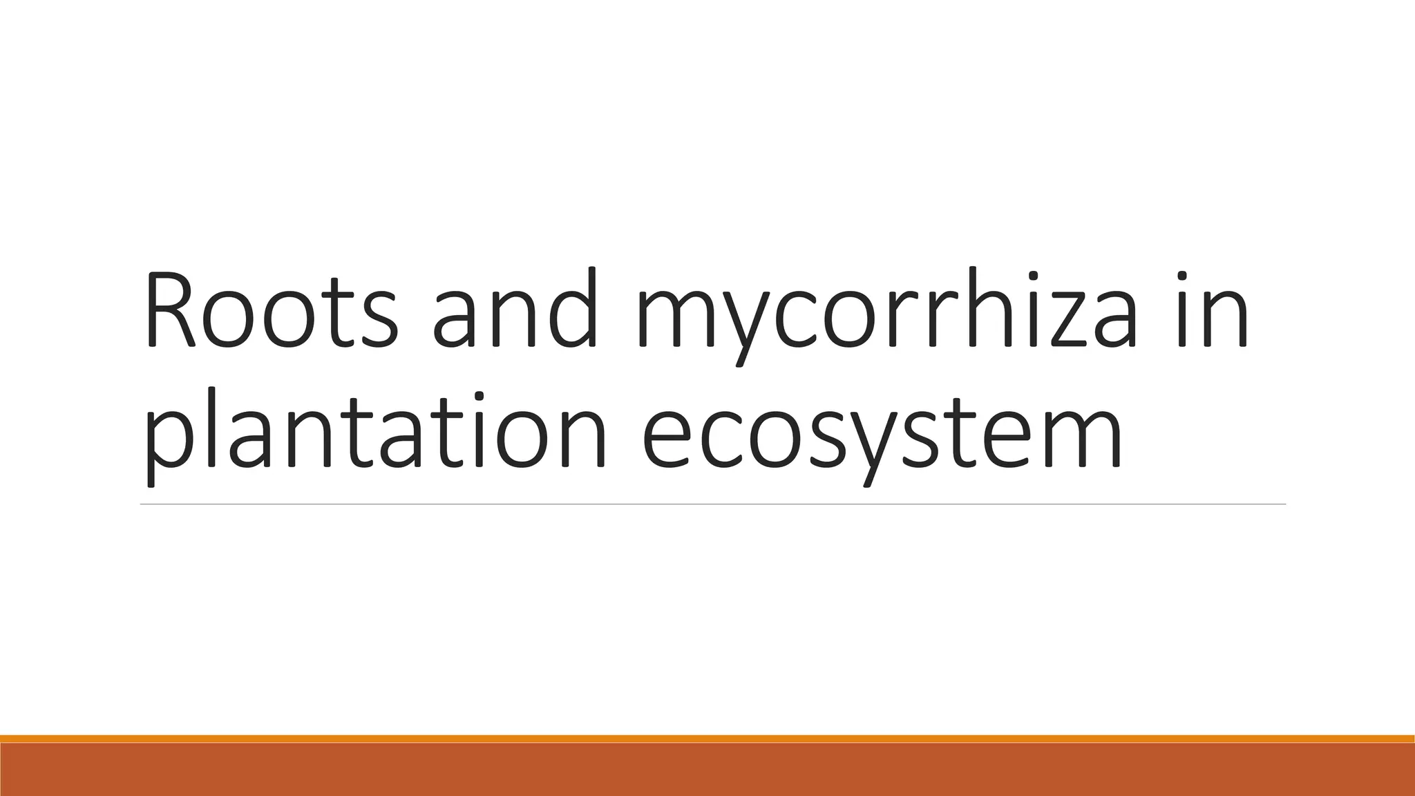 Roots and mycorrhiza in plantation ecosystem | PPTX