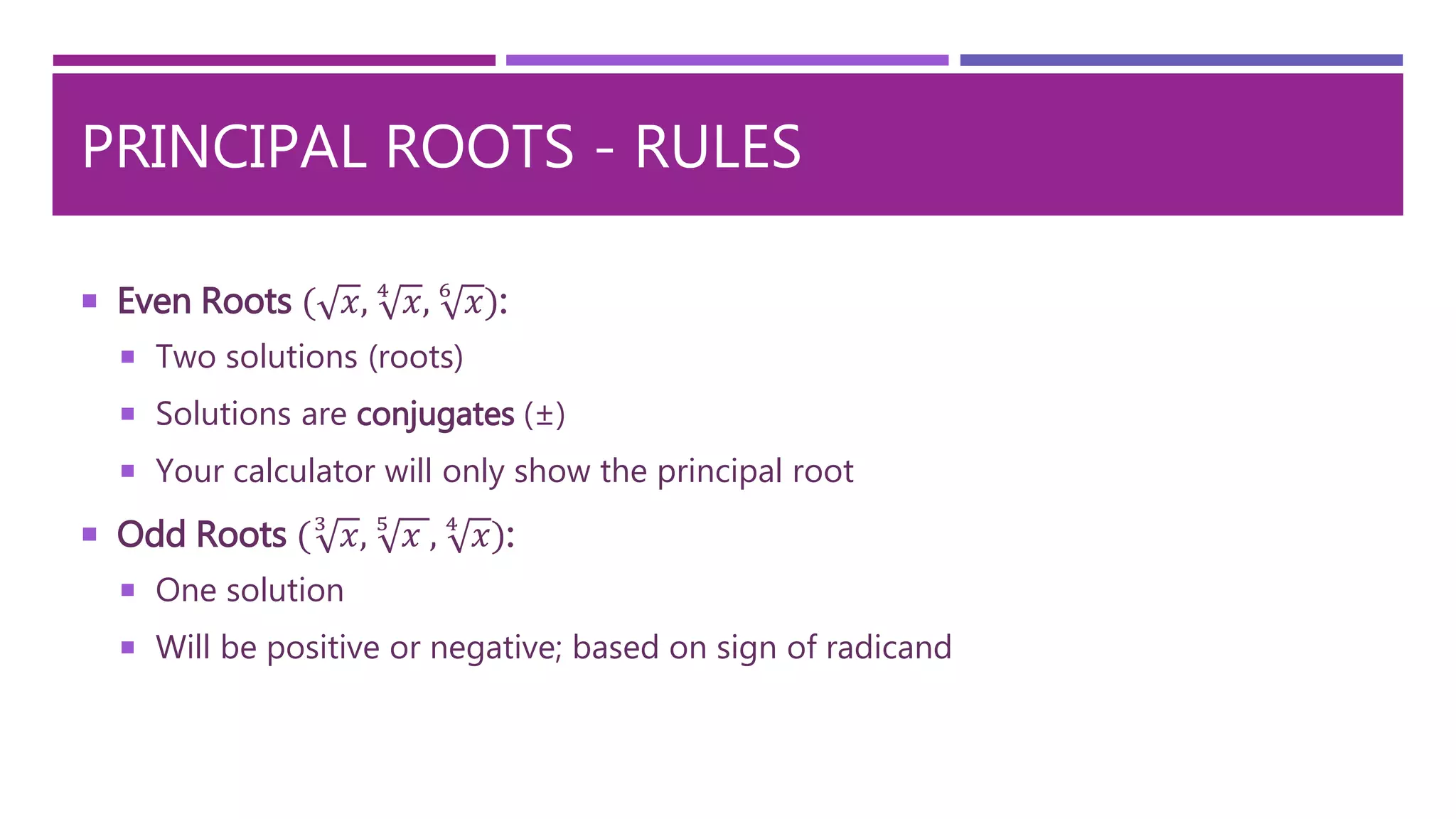 Roots and Radical Expressions Notes | PPTX | Physics | Science