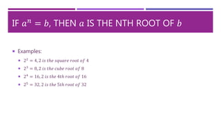 Roots and Radical Expressions Notes | PPTX | Physics | Science