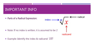 Parts Of A Radical Expression