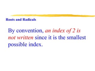 Roots and Radicals PowerPoint For grade 8 and 9.ppt