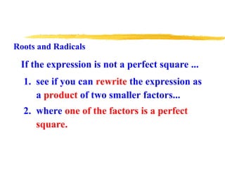 Roots and Radicals PowerPoint For grade 8 and 9.ppt
