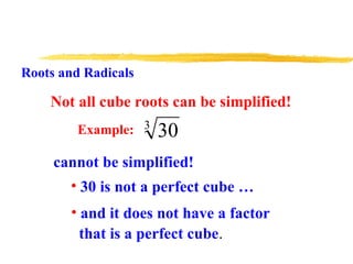 Roots and Radicals PowerPoint For grade 8 and 9.ppt