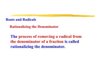 Roots and Radicals PowerPoint For grade 8 and 9.ppt