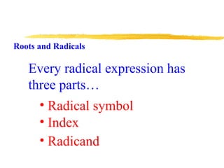 Roots and Radicals PowerPoint For grade 8 and 9.ppt