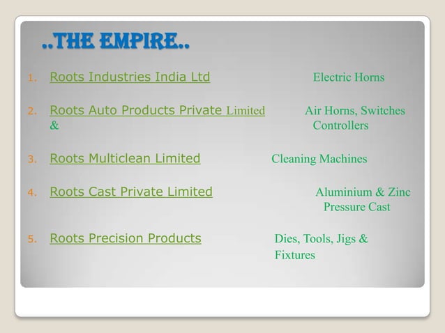 Roots group of_companies | PPTX