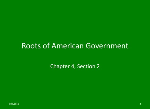 Roots of american government | PPT