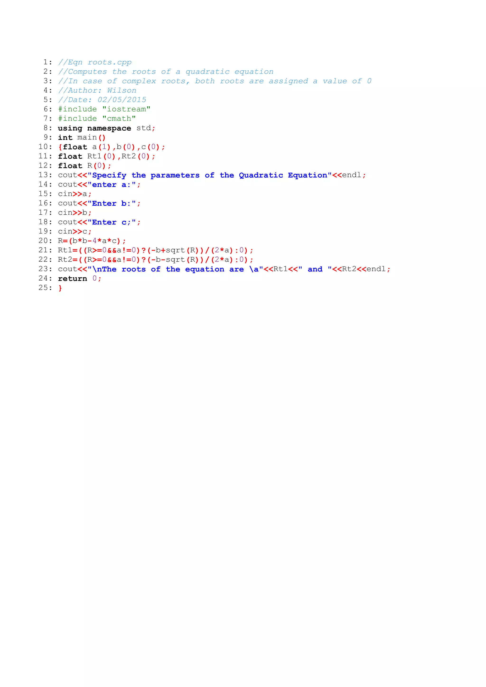 Roots of a quadratic equation1 | PDF