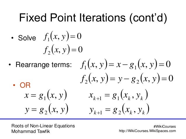 Roots of Nonlinear Equations - Open Methods