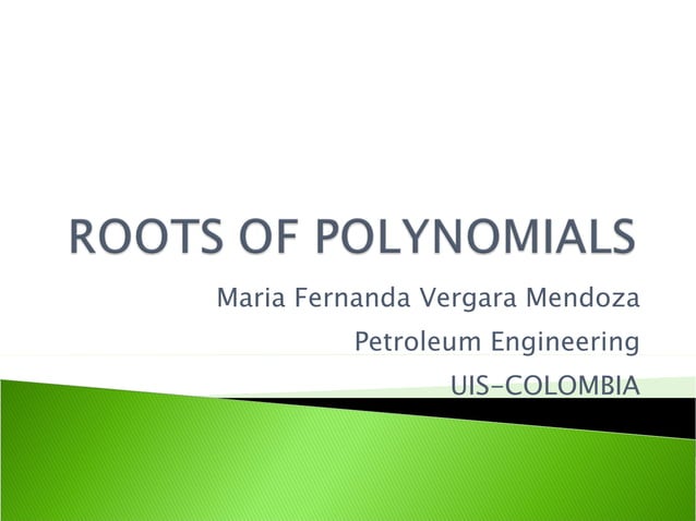 Roots of polynomials | PPT | Physics | Science