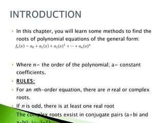 Roots of polynomials | PPT