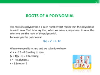 Roots of polynomials | PPTX
