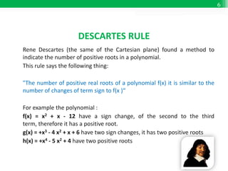 Roots of polynomials | PPTX