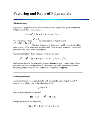 Roots of polynomials | DOCX